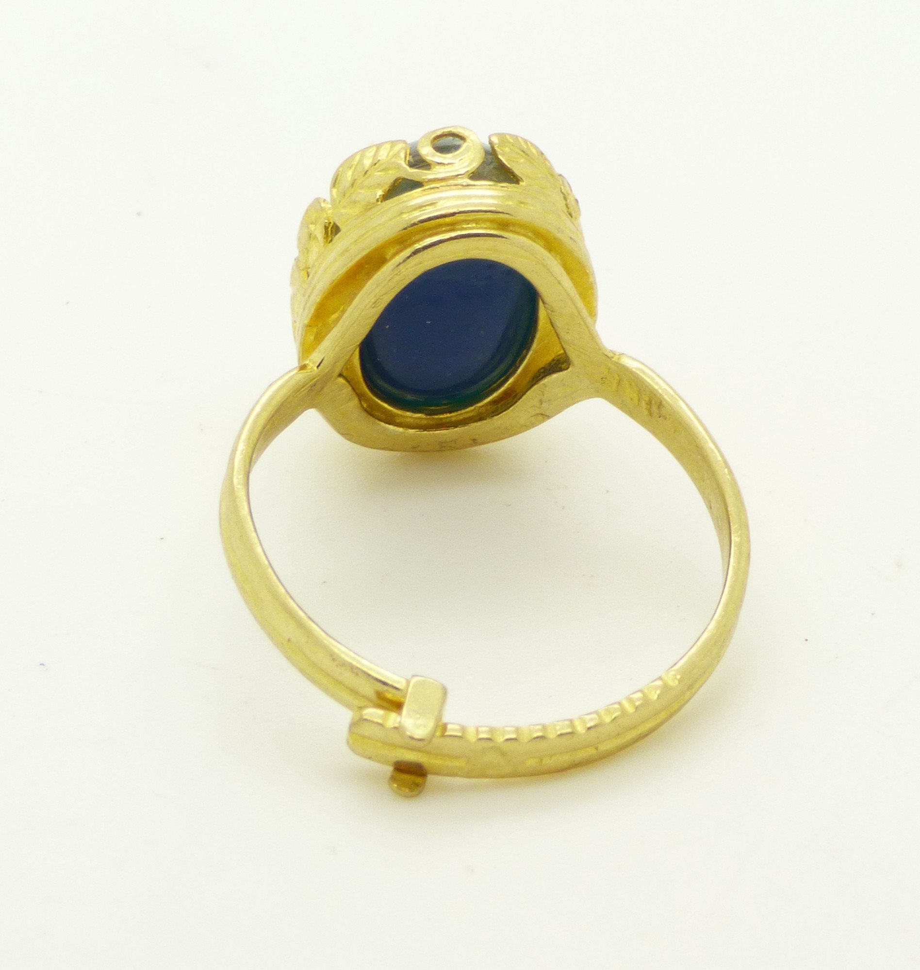 24K Gold Plated Flowers and Leaves Mood Ring - Vintage Lane Jewelry