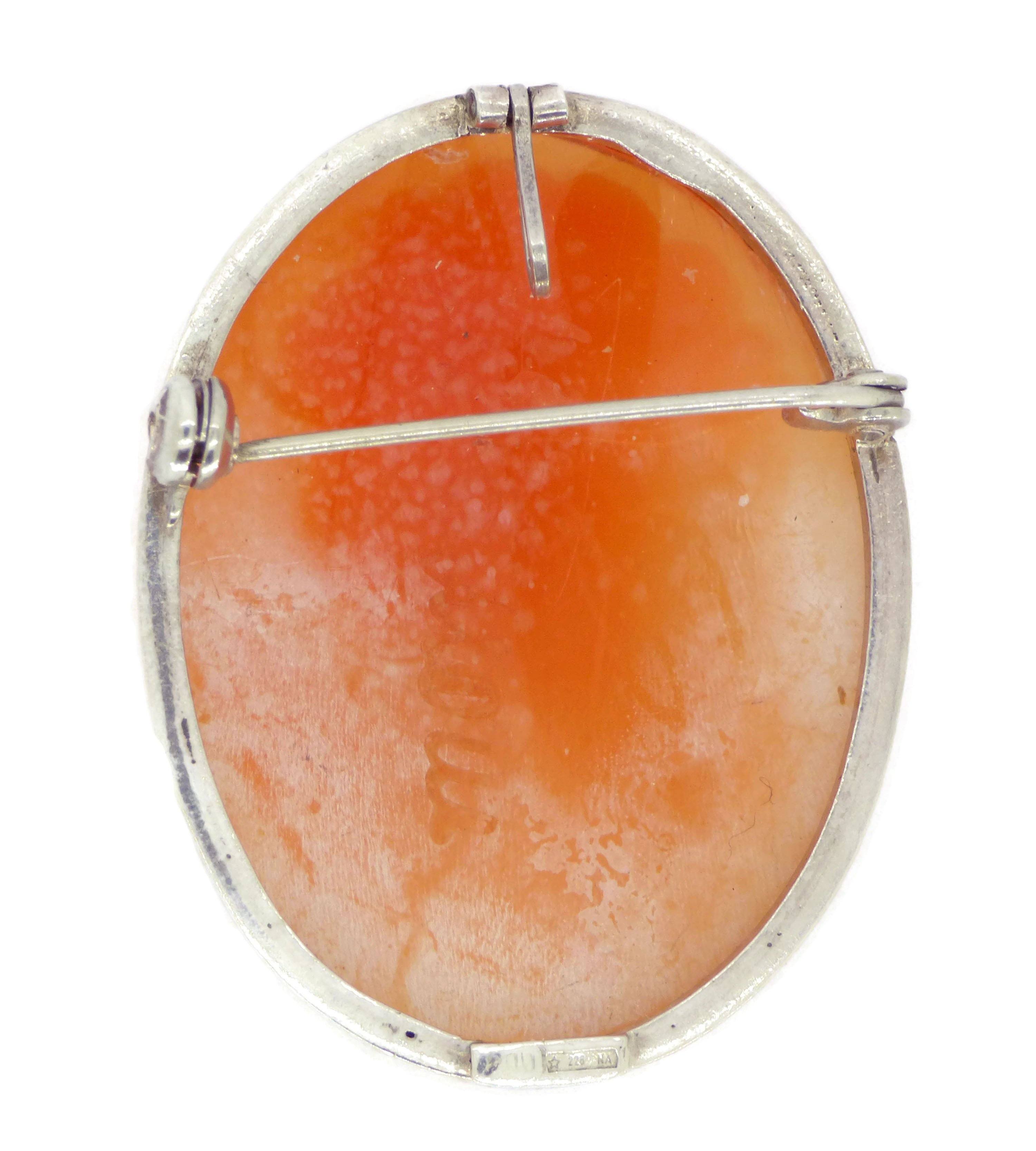 Art Deco Carved Shell Cameo Brooch - Vintage Lane Jewelry