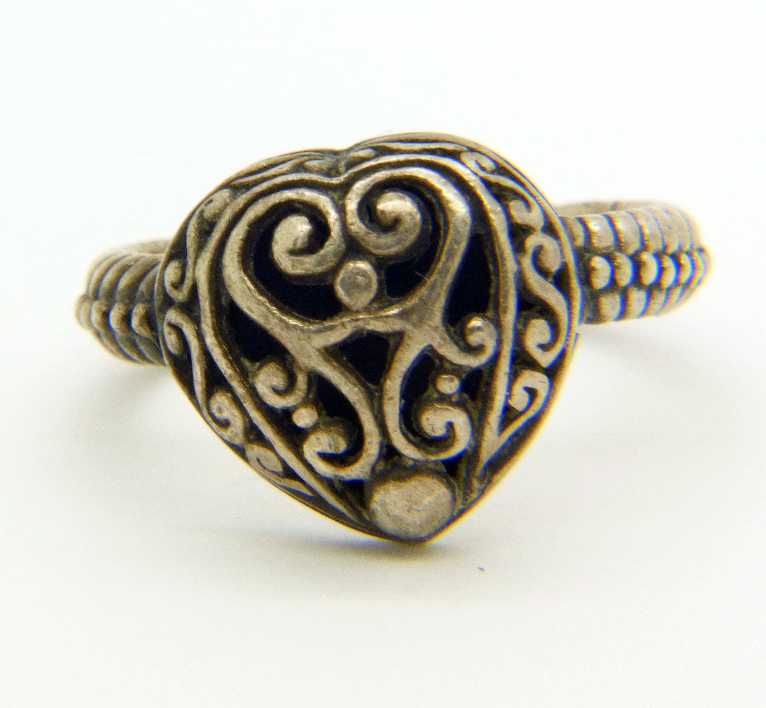 Vintage Sterling Silver Heart Ring