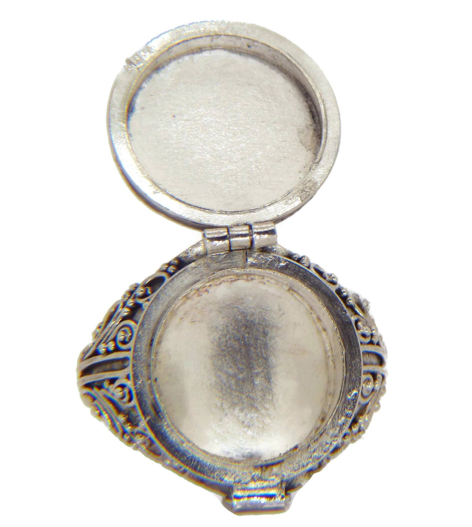Balinese Bone Sterling Silver 925 Poison Ring, Pill Box Ring - Vintage ...