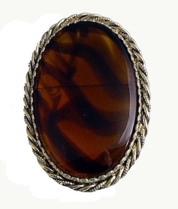 Tortoise Colored Glass Lisa Brooch