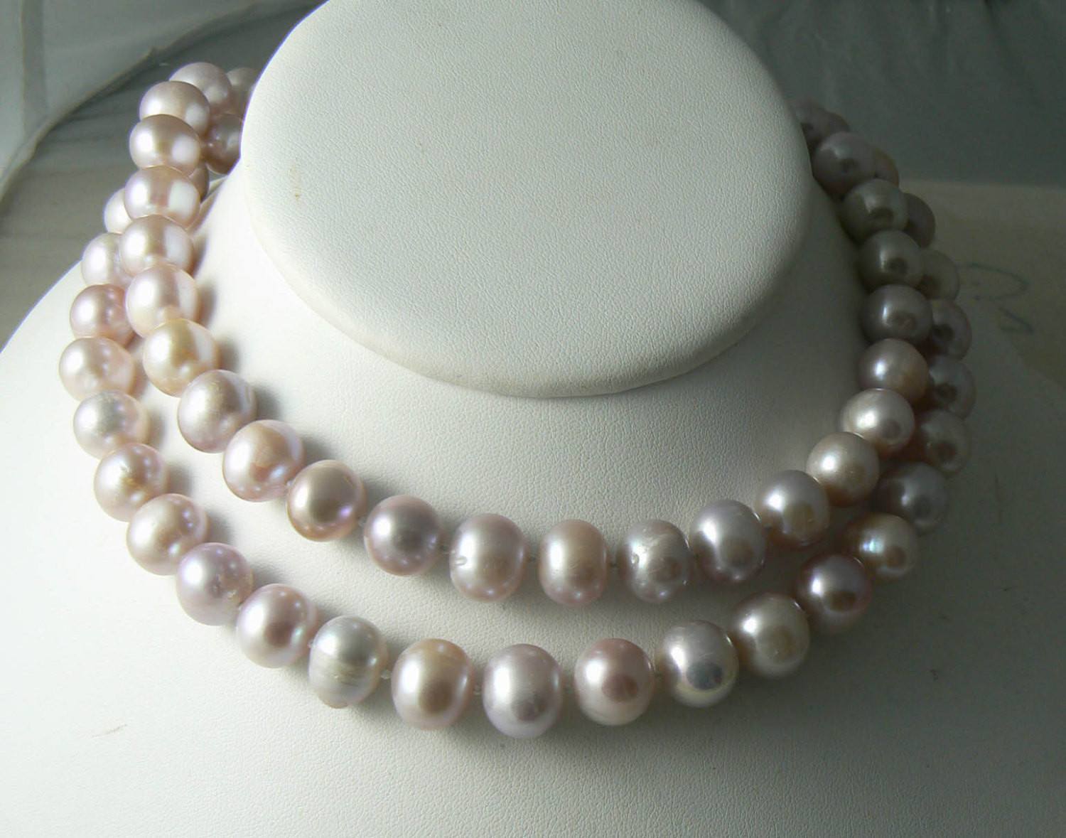 Lovely 32 " Vintage Rare Huge 12mm Pink Lavender Freshwater Pearls