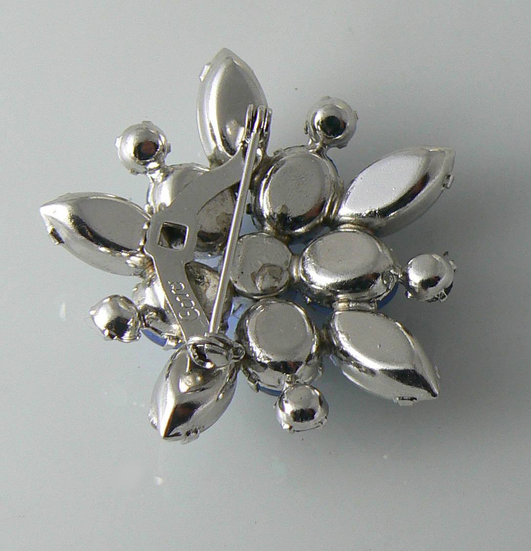 Vintage Coro Pin With Rhinestones And Icy Blue Stones - Vintage Lane ...
