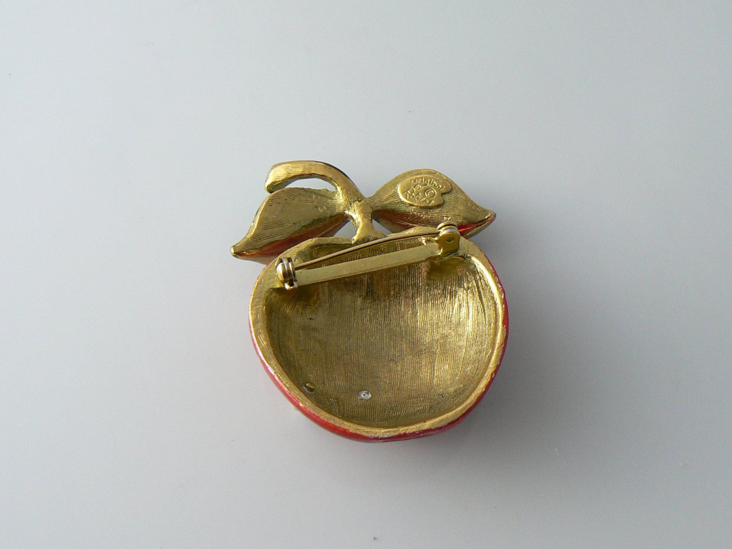 Original By Robert Enamel Apple Brooch - Vintage Lane Jewelry