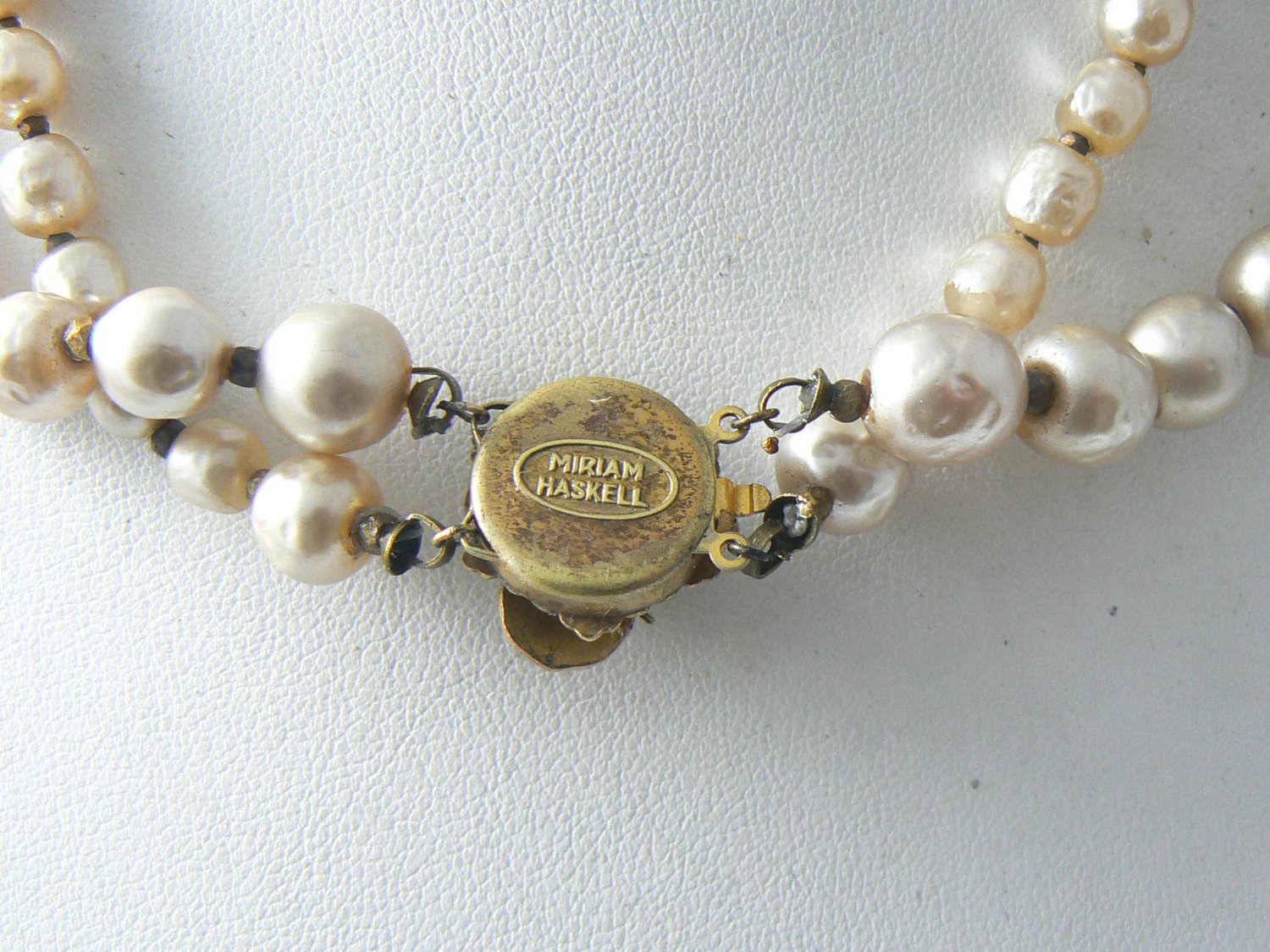 Vintage Miriam Haskell Double Strand Baroque Pearl Necklace Vintage