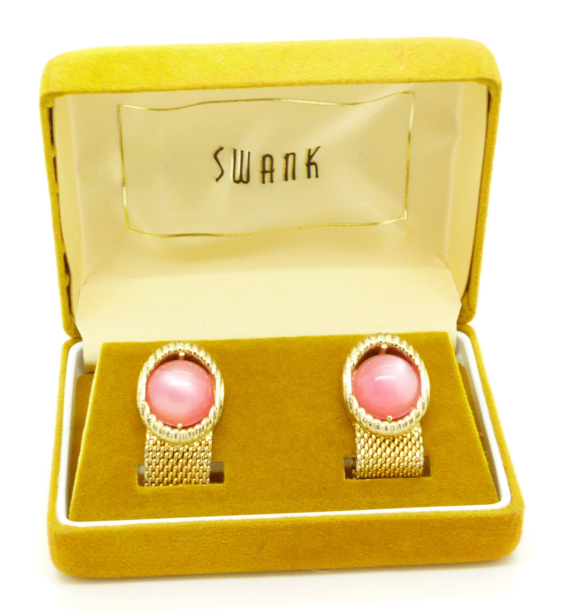 Vintage Swank Cufflinks In Original Velvet Box